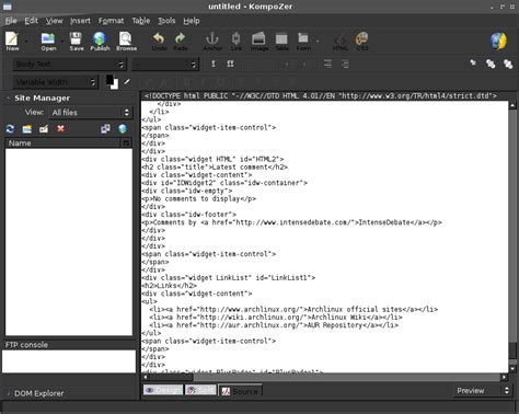 How To Install Kompozer A Wysiwyg Html Editor On Archlinux