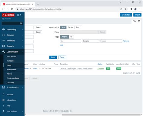 ubuntu 22 04 lts zabbix 6 0 set monitoring target host server world