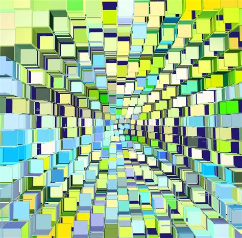 Abstract Cube Pattern In Blue Green Yellow Stock Illustration Illustration Of Growth Scene