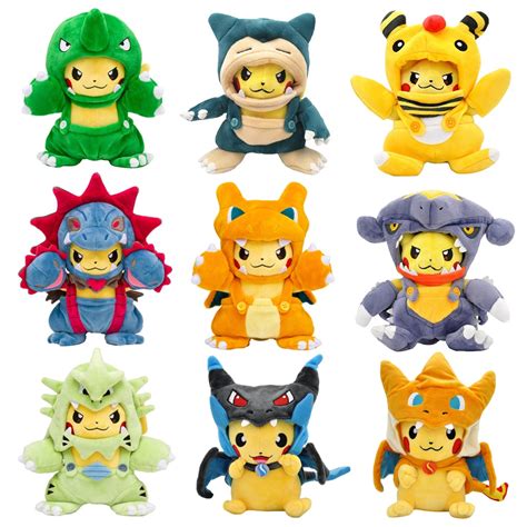 Pokemon Pikachu Cosplay Plush Toy Eevee Charizard Snorlax Garchomp
