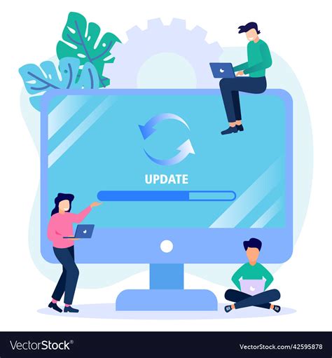 Graphic Cartoon Character Of System Update Vector Image