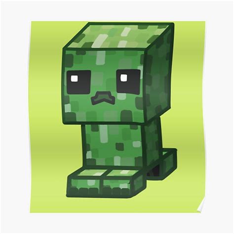 Cute Minecraft Creeper Poster For Sale By Boscioguidena Redbubble
