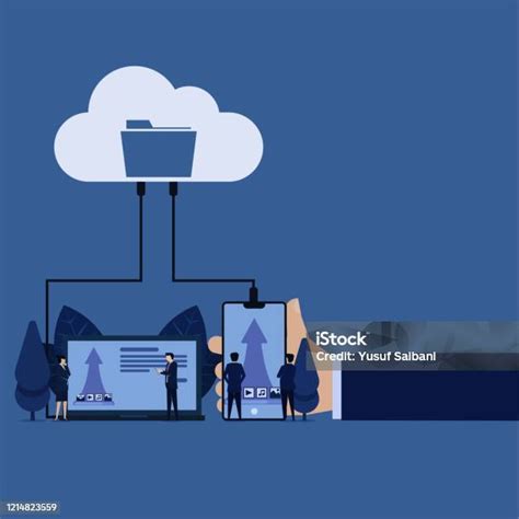 클라우드 업로드 파일 이미지 노트북 전화에서 비디오 메시지에 데이터 저장 0명에 대한 스톡 벡터 아트 및 기타 이미지 0명 개념 개념과 주제 Istock