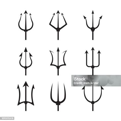 트라이던트 아이콘 세트 벡터 디자인 삼지창 창에 대한 스톡 벡터 아트 및 기타 이미지 삼지창 창 로고 단순함 Istock