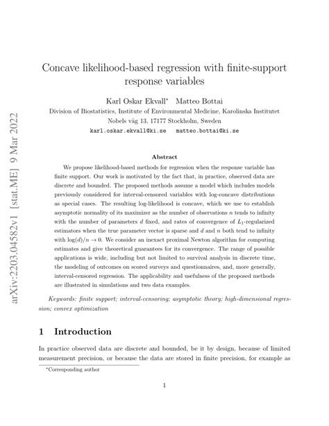 Pdf Concave Likelihood Based Regression With Finite Support Response Variables
