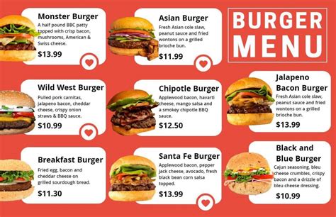 Burger Menu Design Ideas Examples And Samples