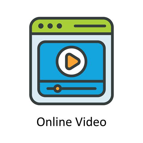 Online Video Vector Fill Outline Icon Design Illustration User Interface Symbol On White