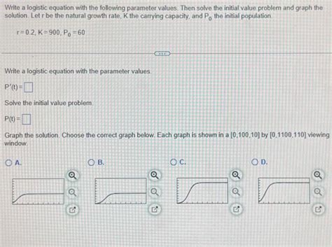 Solved Write A Logistic Equation With The Following