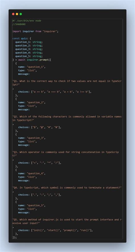 Abdul Rehman On Linkedin Typescript Inquirerjs Coding Quizapp