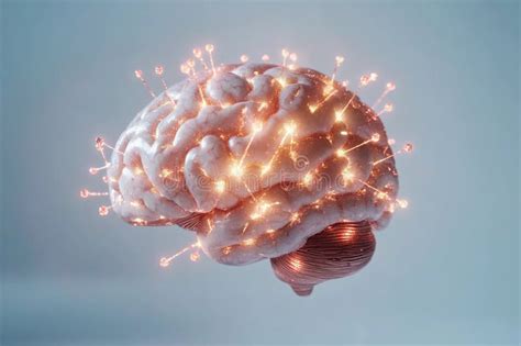 Brain Activity Illustrated With Glowing Connections Highlighting Neural Pathways And Cognitive