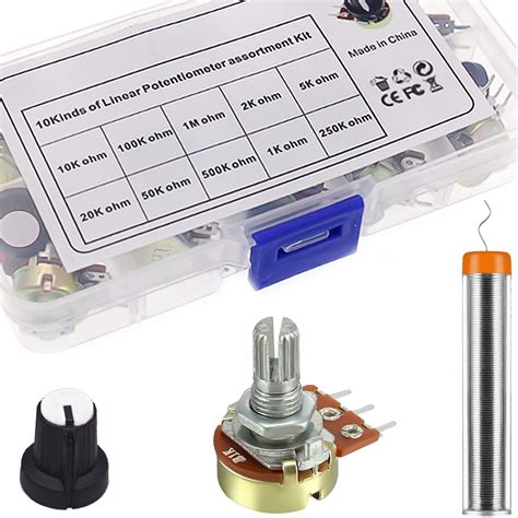 Snapklik Com DAOKAI Potentiometer Kit B1K 2K 5K 10K 20K 50K 100K 250K 500K 1M Ohm Multiturn