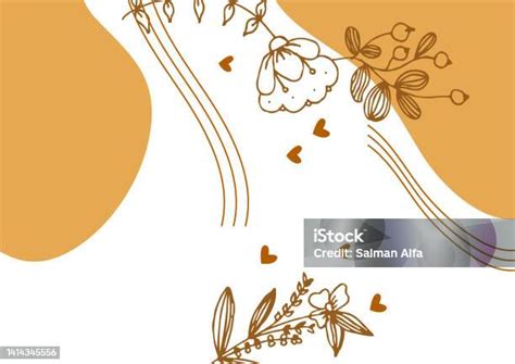 손으로 그린 최소한의 꽃 추상적 배경은 꽃 나뭇잎 기하학적 형태 액체 얼룩 및 패턴입니다 벽 장식을위한 세련된 포스터 디자인