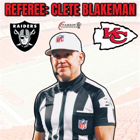 Clete Blakeman Is The Referee For Farzin Vousoughian Facebook