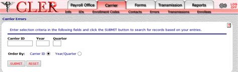 Viewing Carrier Error Records