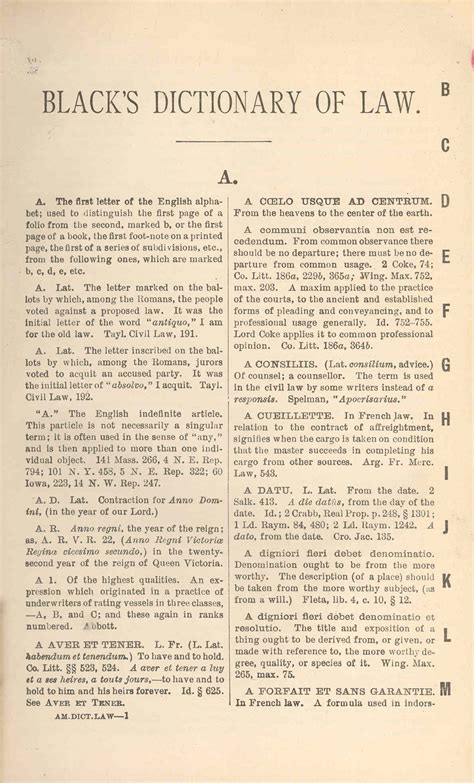 1891 Blacks Law Dictionary First Edition