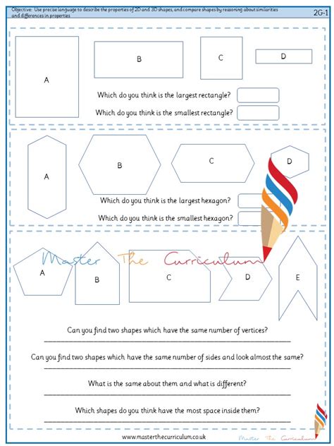 use precise language to describe the properties of 2d and 3d shapes