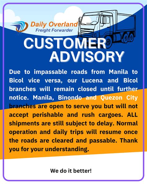 Due To Impassable Roads Daily Overland Freight Forwarder