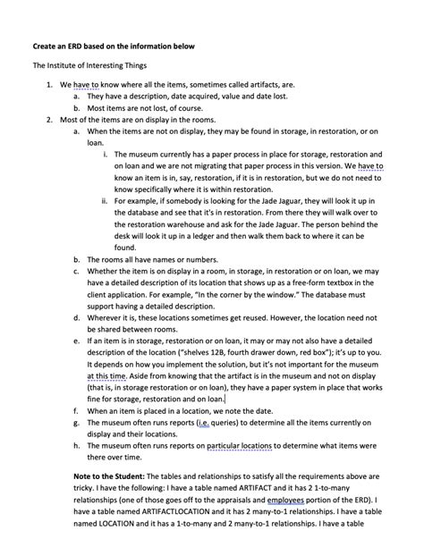Solved E An ERD Based On The Information Below Nstitute Of Chegg Com