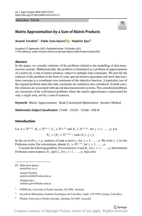 Matrix Approximation By A Sum Of Matrix Products