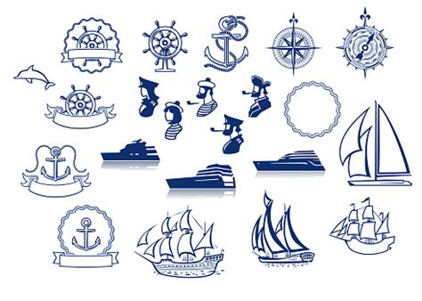 Sailing Ships Silhouettes Set Stock Illustration Download Image Now