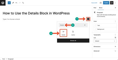 How To Use The Details Block In Wordpress