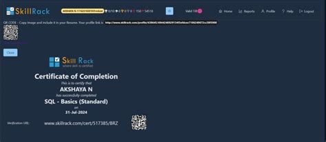 Akshaya Narayanan On Linkedin I Successfully Completed My Sql Basics In Skillrack 🚀