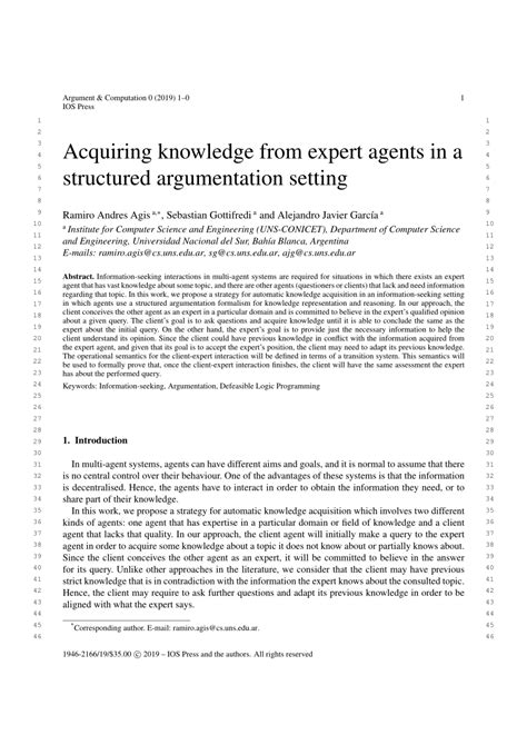 Pdf Acquiring Knowledge From Expert Agents In A Structured