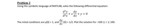 Solved Problem Using The Symbolic Language Of MATLAB Chegg Com