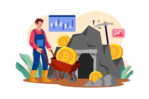 Cryptocurrency Mining Illustration Concept On White Background 11634359 Vector Art At Vecteezy