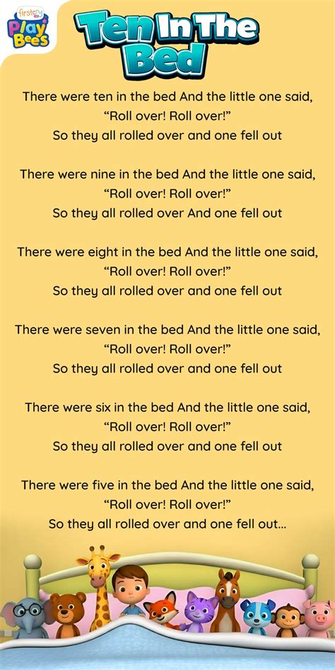 Ten In The Bed Lyrics Nursery Rhyme And Song