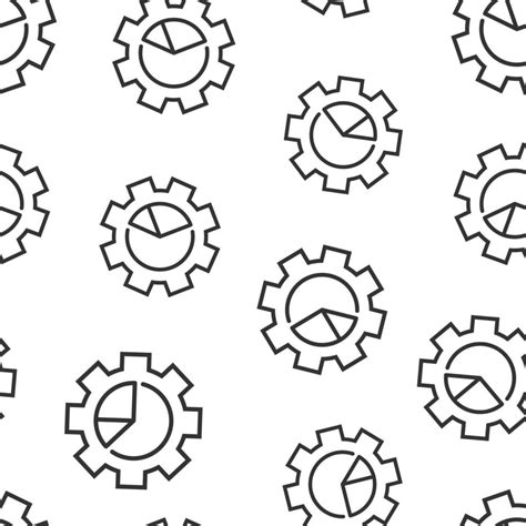 Workflow Chart Icon In Flat Style Gear With Diagram Vector Illustration On White Isolated