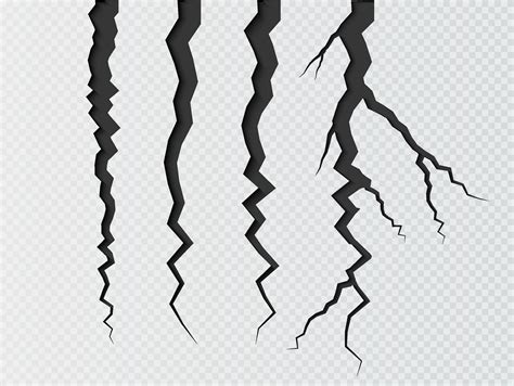 Set Of Vector Cracks Isolated 14846952 Vector Art At Vecteezy