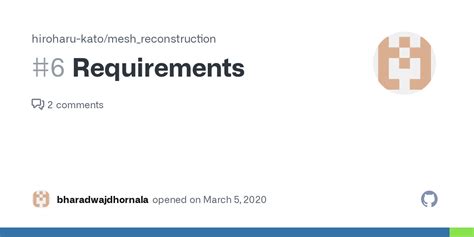 requirements · issue 6 · hiroharu kato mesh reconstruction · github