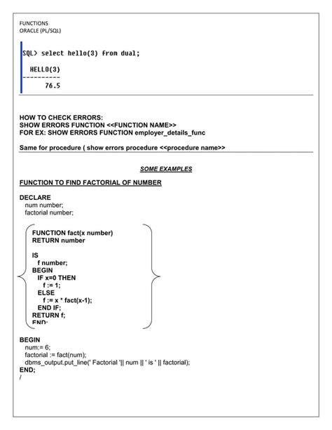 Functions Oracle Plsql Pdf