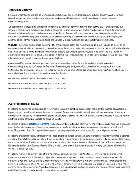 Triángulo De Einthoven Triángulo De Einthoven Es Una Representación
