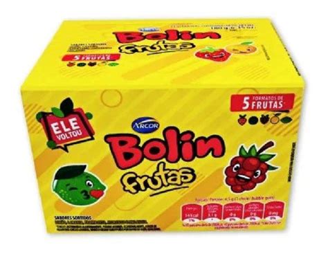 Chiclete Bolin Frutas Cinco Formatos De Frutas 180g Mercadolivre