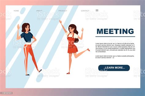 흰색 배경 웹 사이트 페이지 디자인에 올라 팔 회의 만화 캐릭터 디자인 평면 벡터 일러스트와 스포츠와 캐주얼 옷에 행복 한 여성 개념에 대한 스톡 벡터 아트 및 기타 이미지