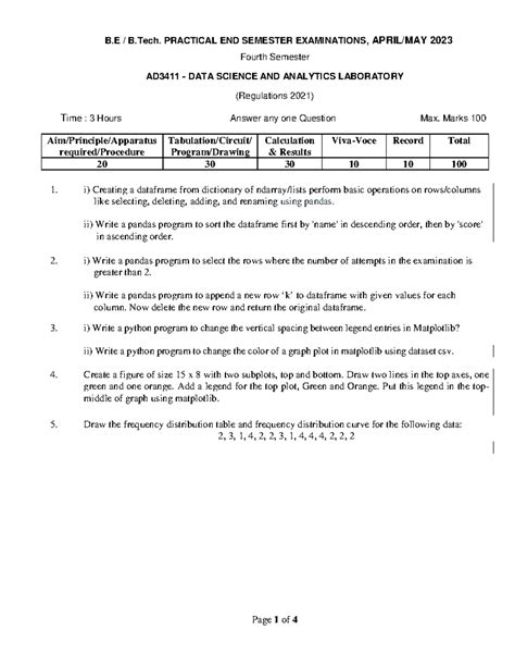 Ad3411 Set1 Lab Practical Question Set B B Practical End Semester Examinations Aprilmay