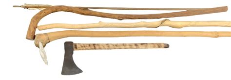 Lot Lot Of 2 Reproductions Of Native American Tools Including An Axe