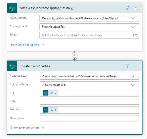 file upload update sharepoint item using microsoft flow sharepoint