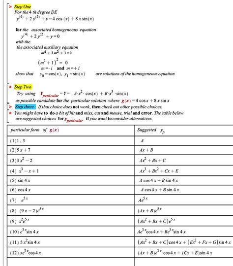 Solved Step One For The 4 Th Degree DE Y 4 2 Y 2 Y 4 Chegg Com