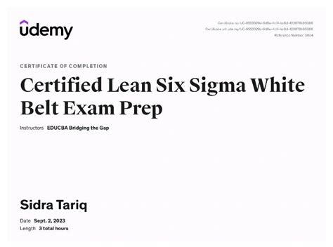 Sidra Tariq On Linkedin 🌟 Just Earned My Udemy Certified Lean Six Sigma White Belt Exam Prep