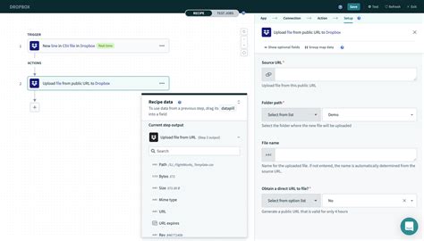 Workato Connector Dropbox Upload File Workato Docs