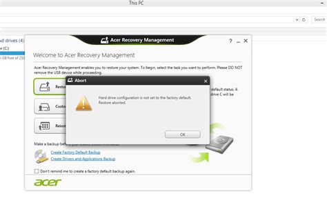 Acer Recovery Management Problem — Acer Community