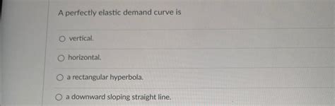 Solved A Perfectly Elastic Demand Curve