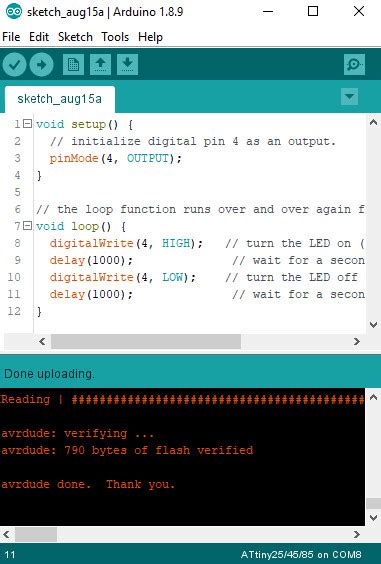 92 arduino สอนใช้งาน arduino attiny85 arduino ตัวเล็กประหยัดไฟ ประสิทธิภาพสูง arduinoall ขาย