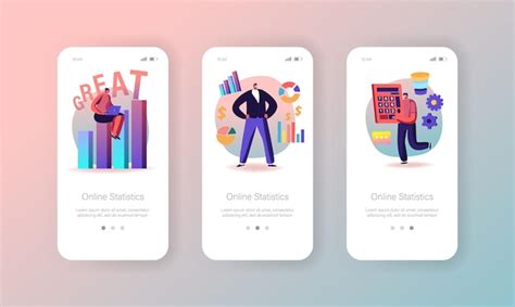Premium Vector Statistics Data Mobile App Page Onboard Screen Template