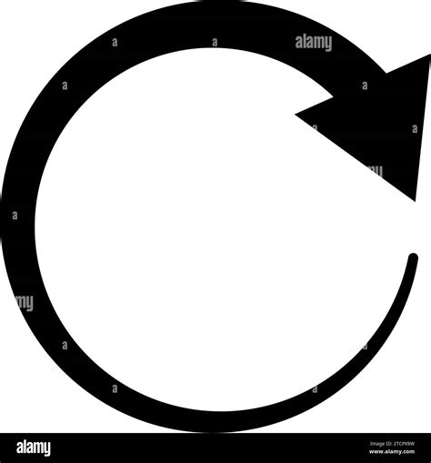 One Circle Arrow Icon Round Reload Restart Recycle And Repeat Symbol
