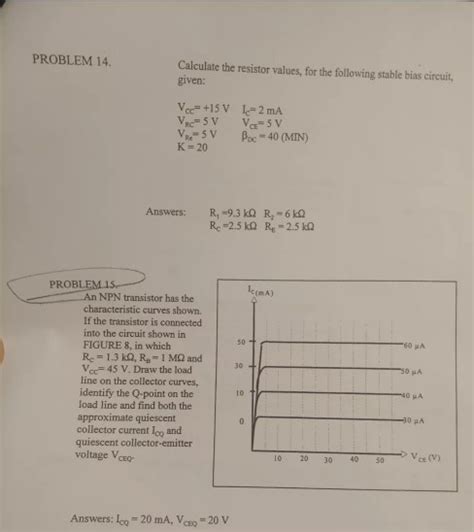 PROBLEM Calculate The Resistor Values For The Chegg