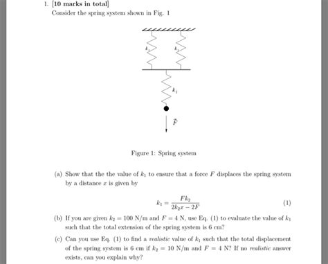 Solved Marks In Total Consider The Spring System Chegg
